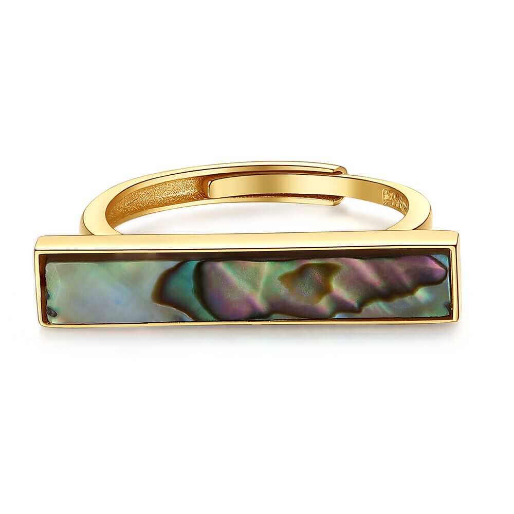 Geometric Abalone Ring - Jewepiter